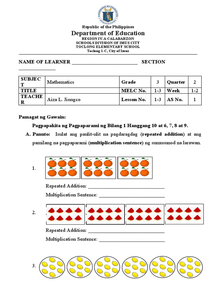 Department of Education: Republic of The Philippines | PDF