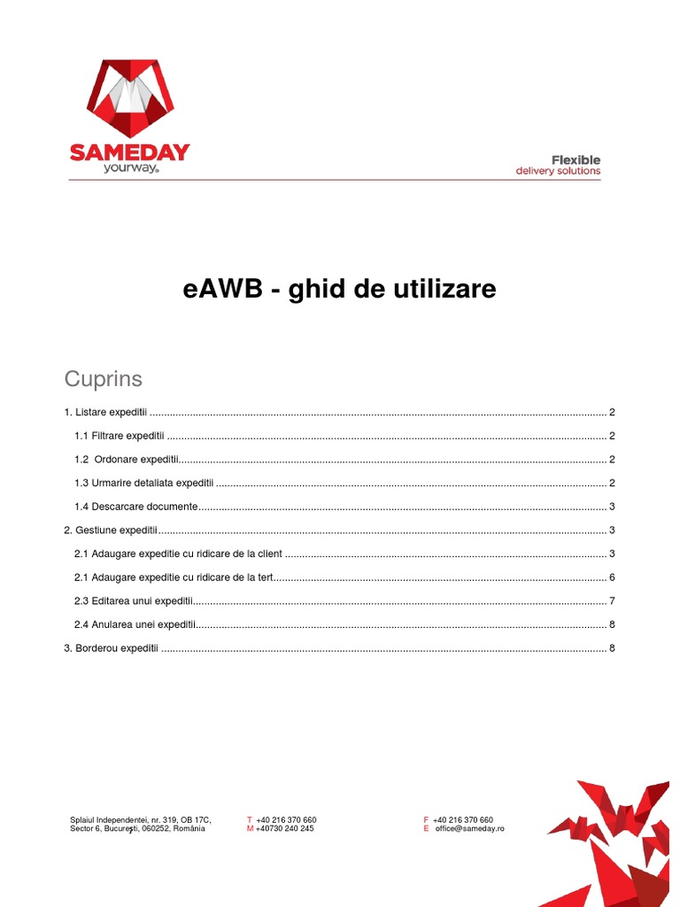Sameday Manual EAWB | PDF