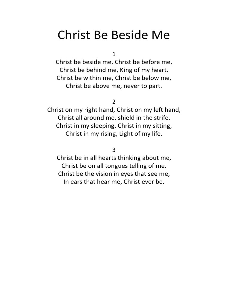 Christ Be Beside Me Hymn Lyrics | PDF | Self-Improvement