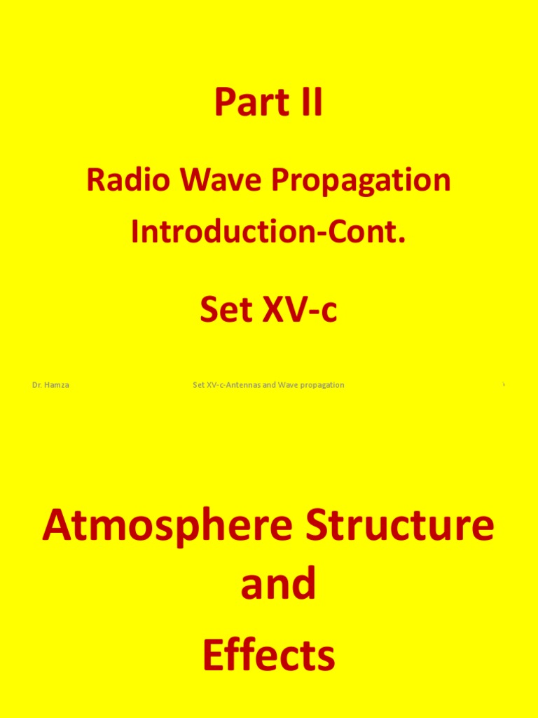 Radio Wave Propagation Introduction-Cont.: Set XV-C | PDF | Ionosphere ...