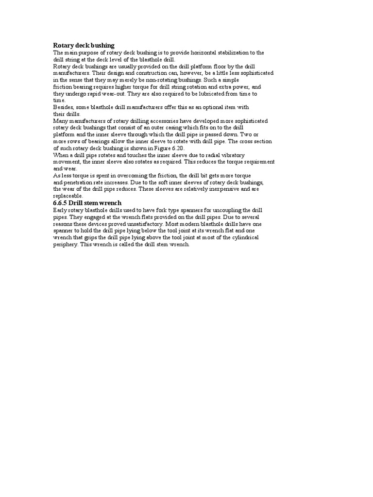 Rotary Deck Bushing for Blasthole Drills | PDF | Home & Garden | Computers