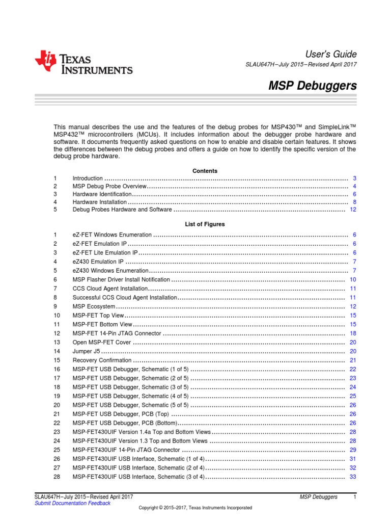 MSP Debuggers: User's Guide | PDF | Device Driver | Debugging