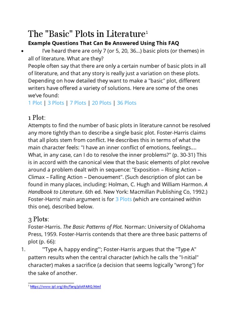 The Basic Plots in Literature | PDF | Plot (Narrative)