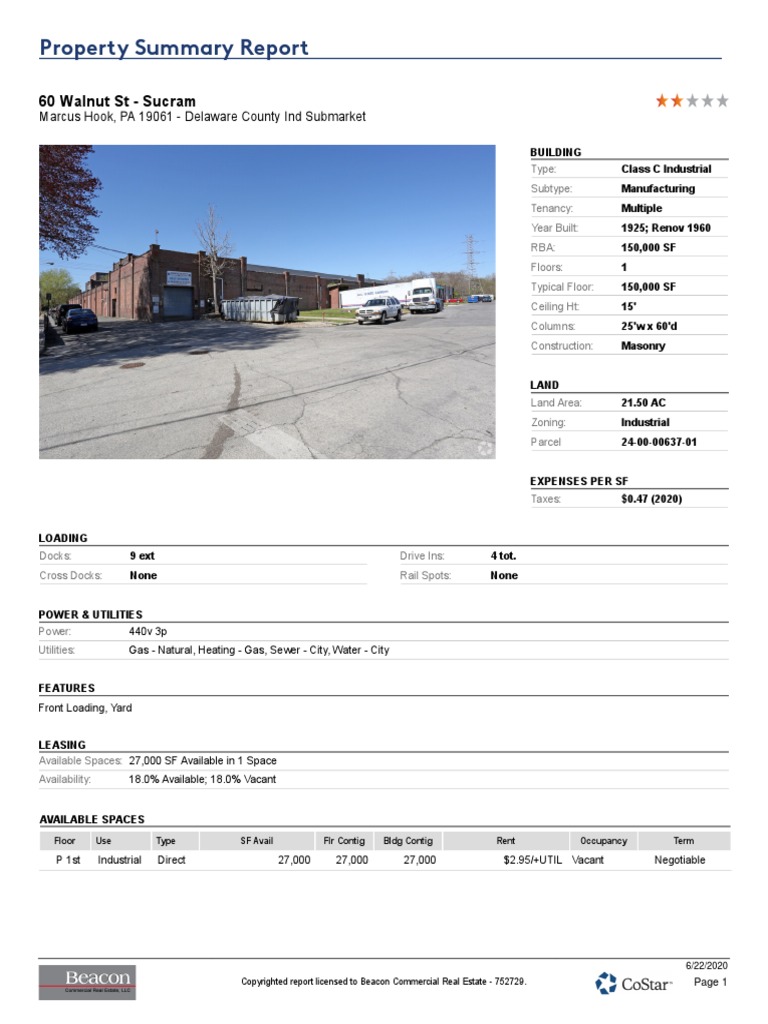 60 Walnut ST Property Summary | PDF | Lease | Leasehold Estate