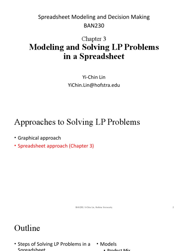 SMG - 3 - Modeling and Solving LP Problems in A Spreadsheet | PDF | Spreadsheet | Inventory