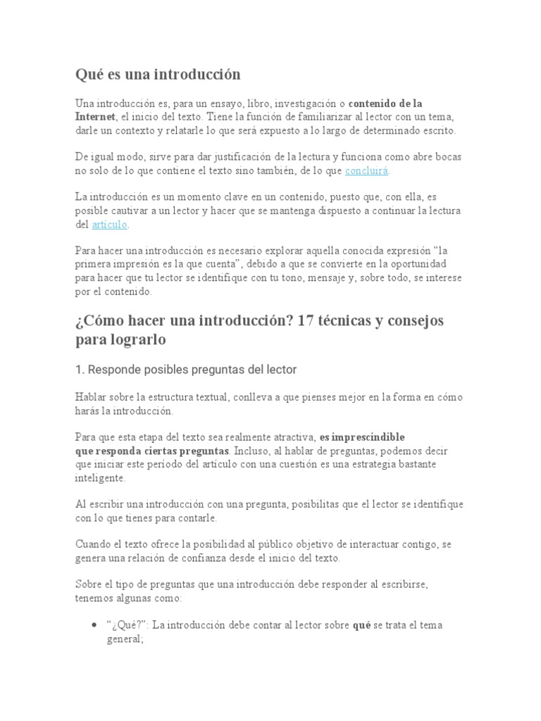 Cómo escribir una introducción efectiva: 17 técnicas y consejos para ...