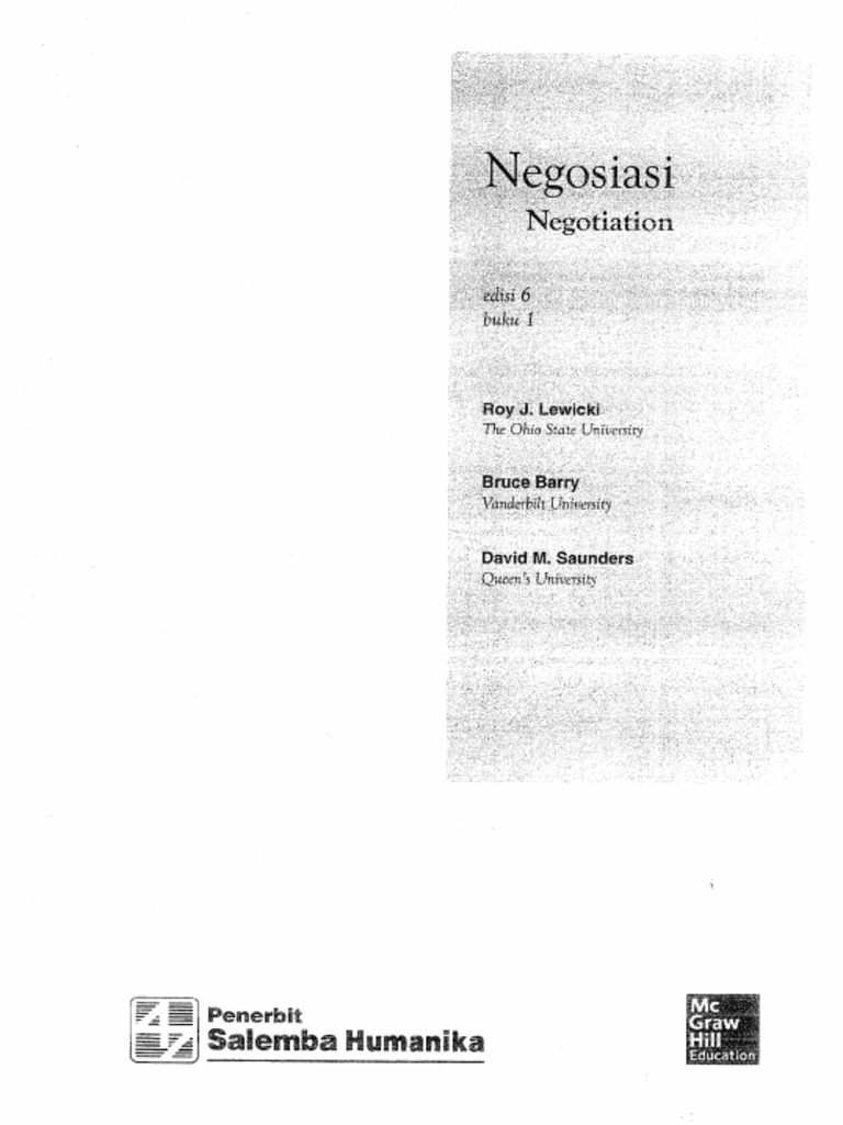 Negosiasi Edisi 6 Buku '1 | PDF