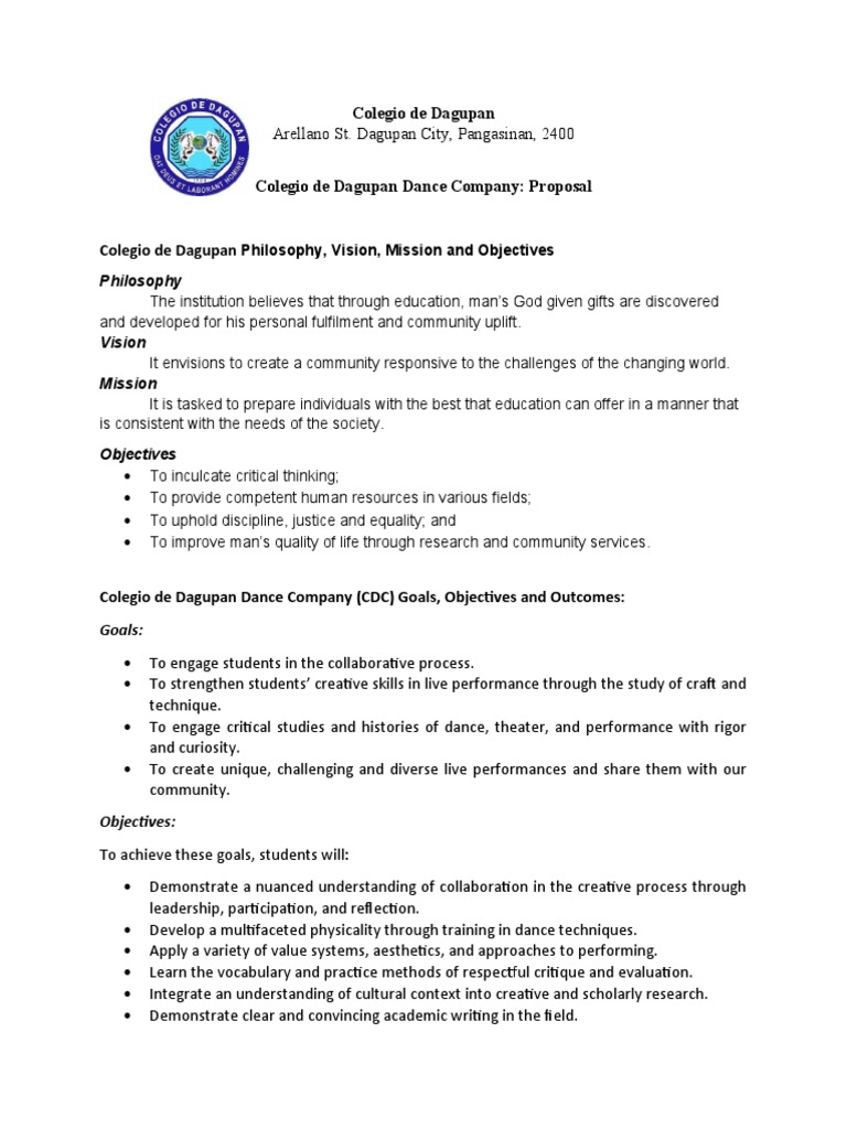 Colegio de Dagupan CDC Proposal | PDF | Community | Creativity