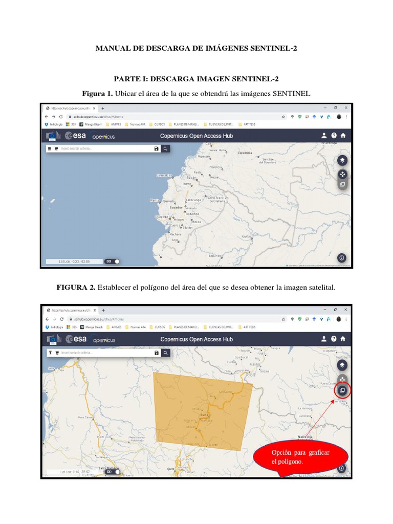 Manual de Descarga de Imágenes Sentinel | PDF