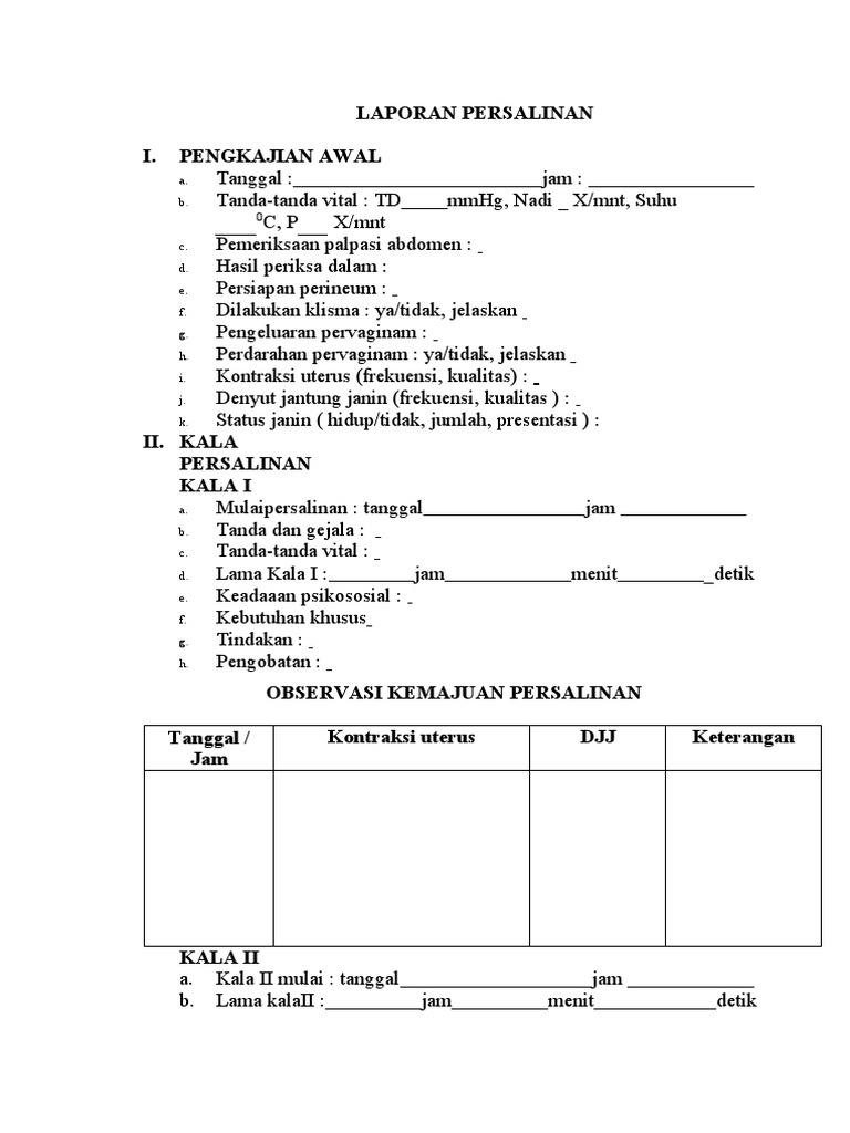 Laporan Persalinan | PDF