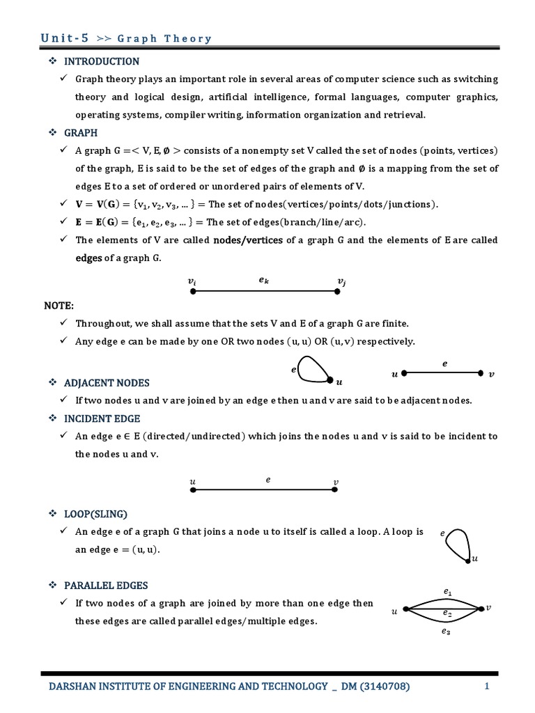 GTU Graph Theory | PDF | Vertex (Graph Theory) | Matrix (Mathematics)