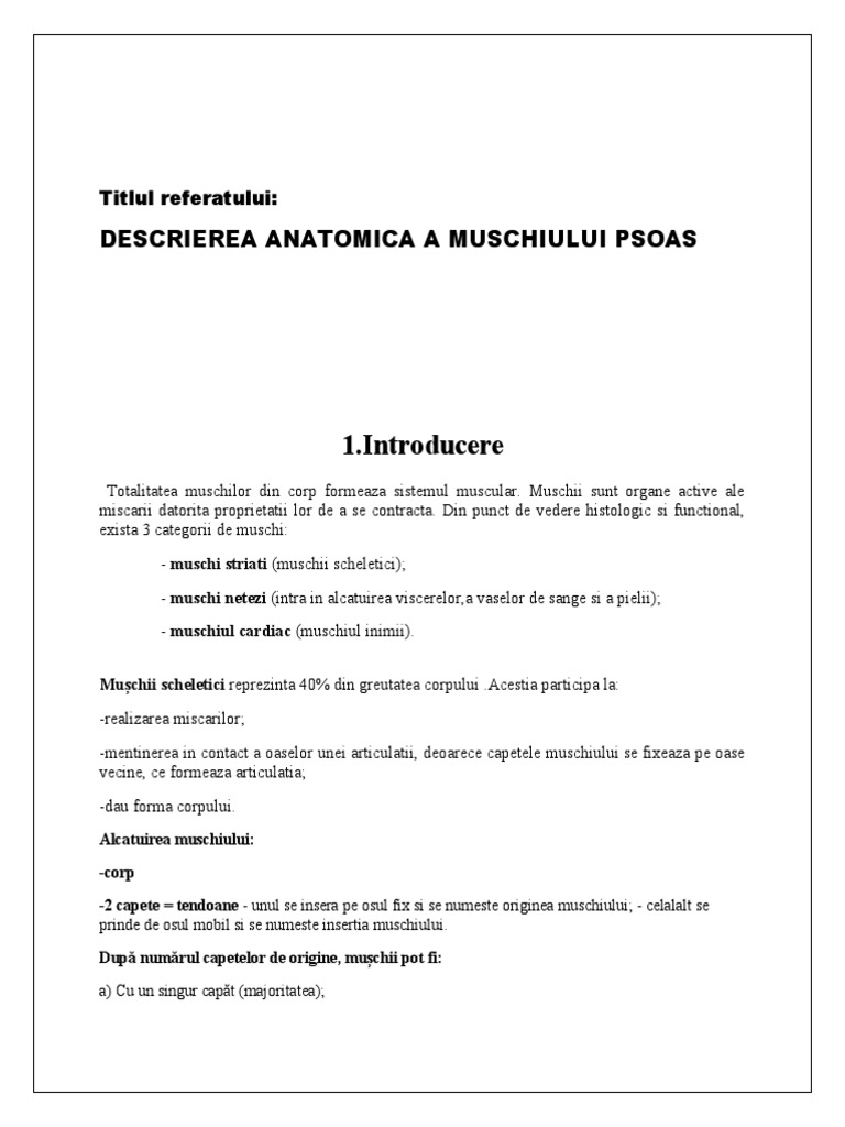 Referat - Muschiul Psoas | PDF