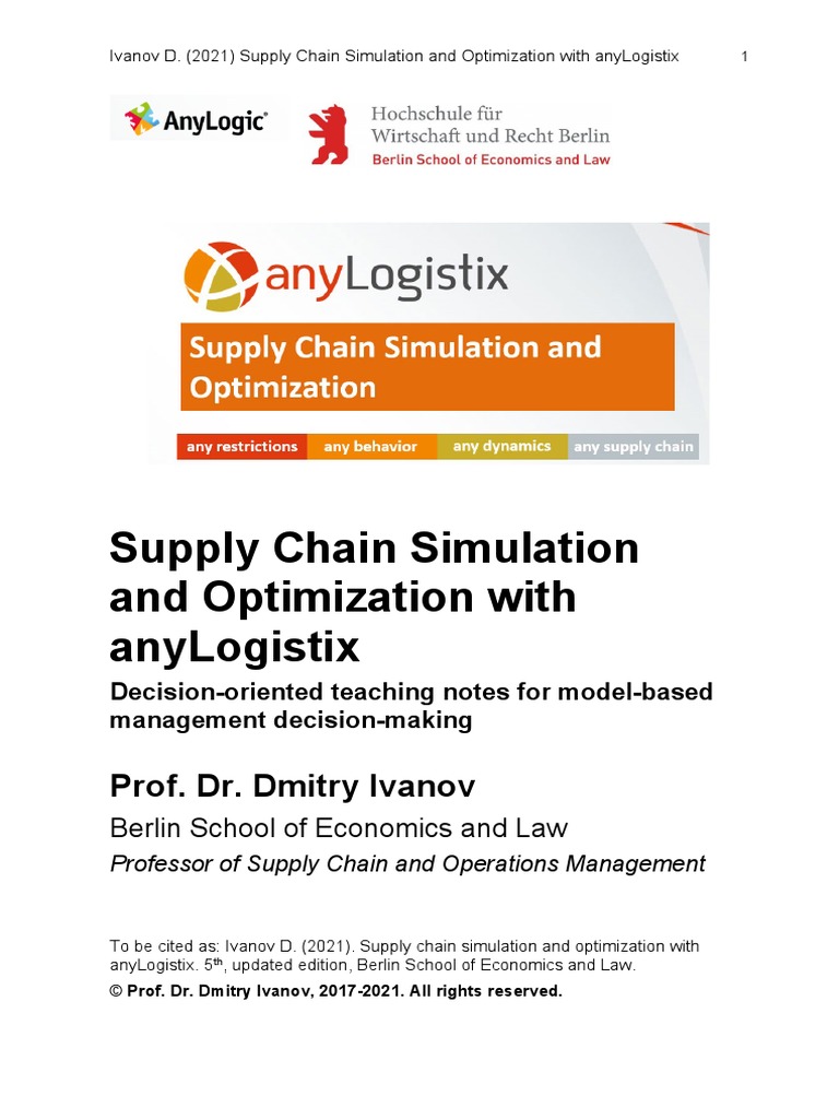 Ivanov Supply Chain Simulation and Optimization With Alx | PDF | Supply ...