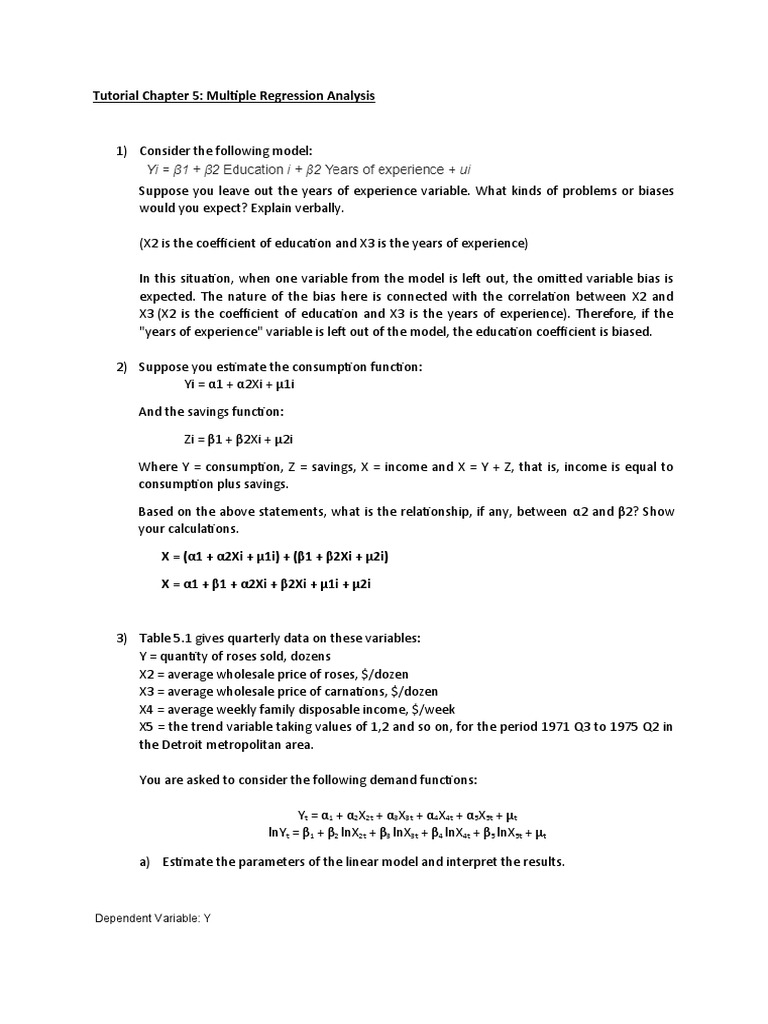 Tutorial Chapter 5 Pdf Coefficient Of Determination F Test