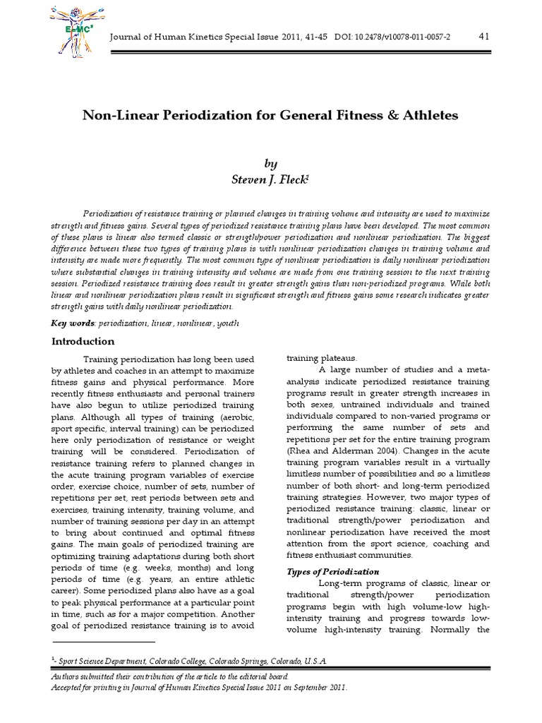 Non-Linear Periodization For General Fitness & Athletes: by Steven J ...