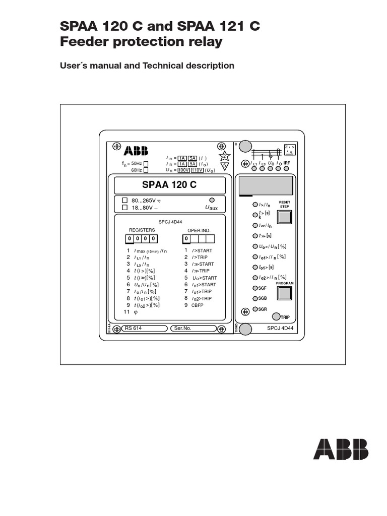 SPAA 120 C & 121 C Relay Manual | PDF | Relay | Switch