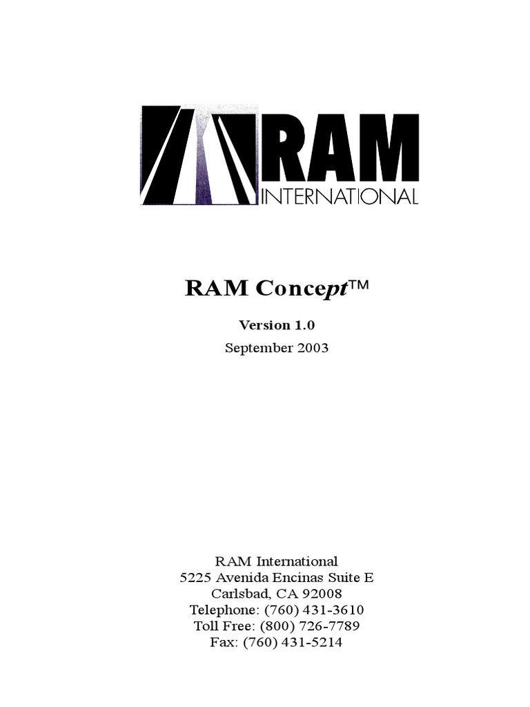 RAM Concept Manual | PDF | Computer File | Menu (Computing)
