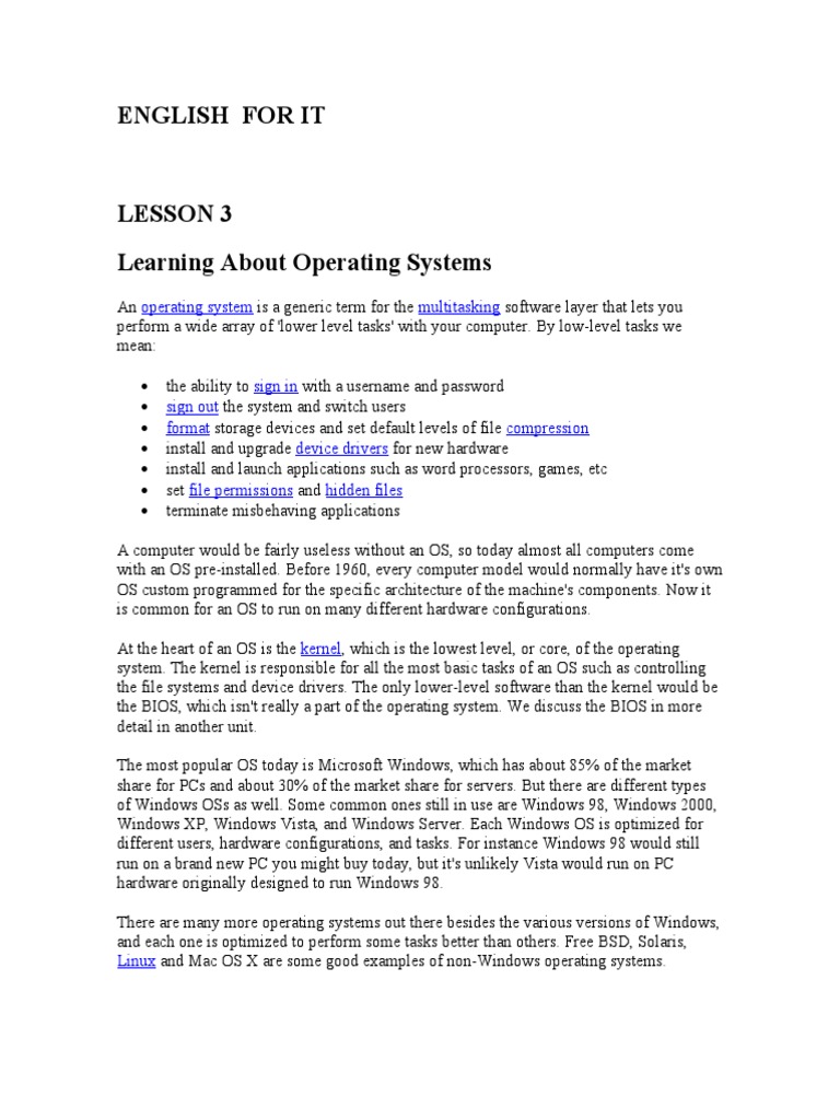 English For It | PDF | Software Release Life Cycle | Operating System