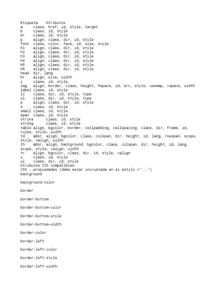 Etiquetas Css | PDF