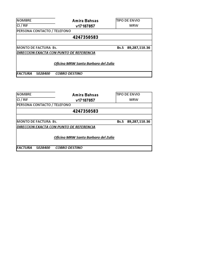 Guia MRW | PDF