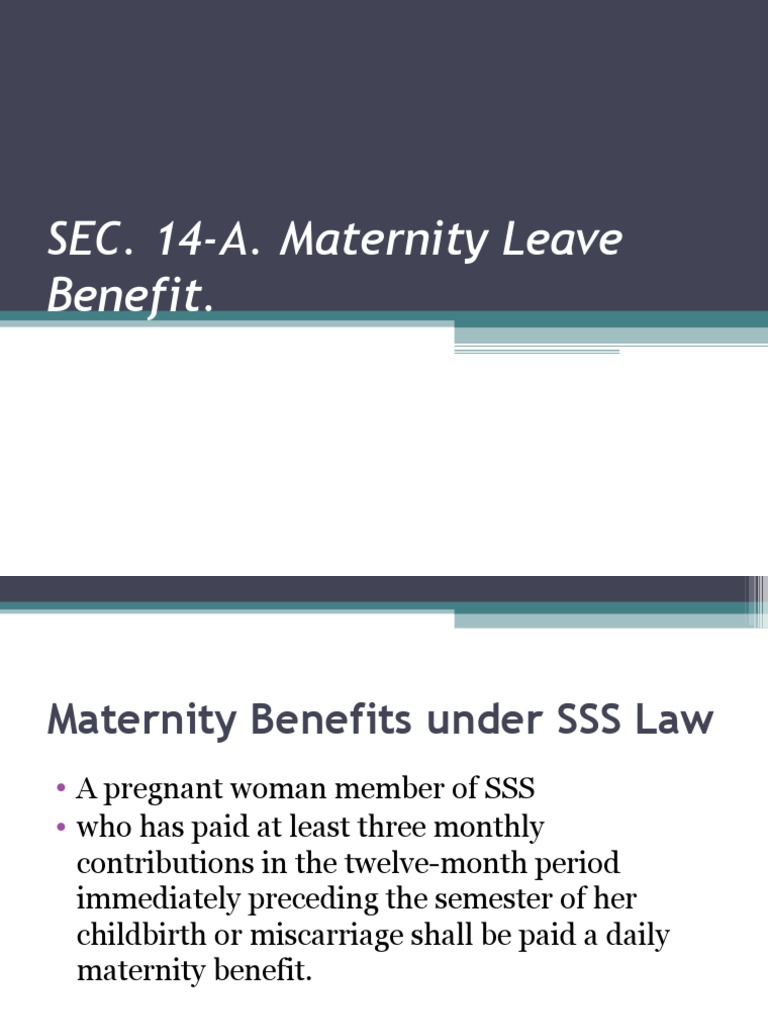 Maternity Sss Fin | PDF | Childbirth | Employment