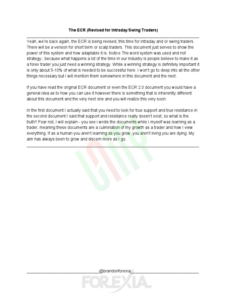 Forexia Ecr Strategy | PDF | Moving Average | Risk