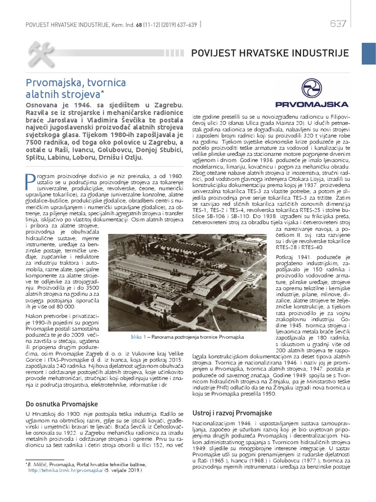 Povijest Hrvatske Industrije 637 639 | PDF