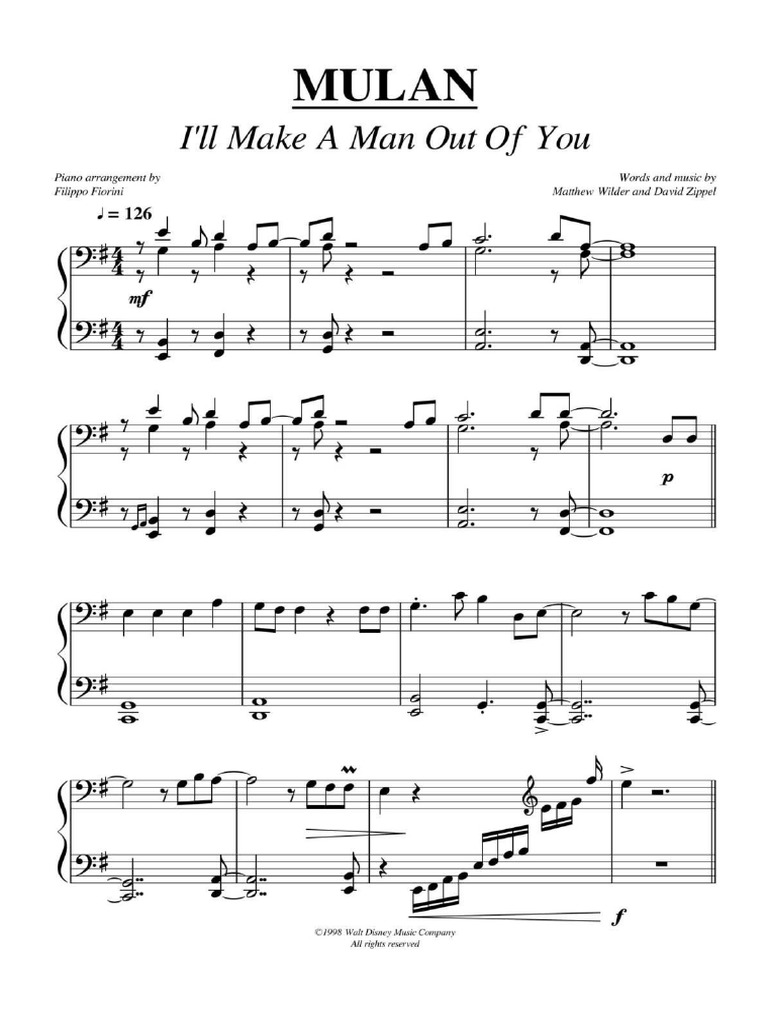 Mulan - Ill-Make-A-Man-Out-Of-You-Ea | PDF