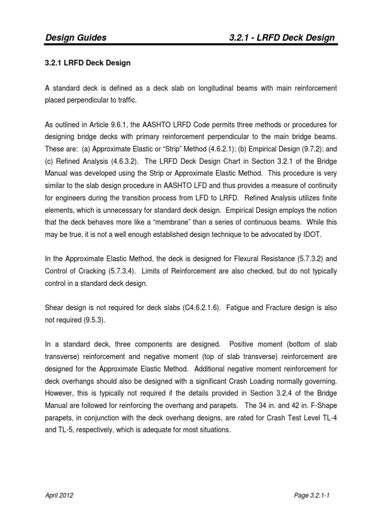 LRFD Deck Design Guidelines | PDF | Bridge | Strength Of Materials