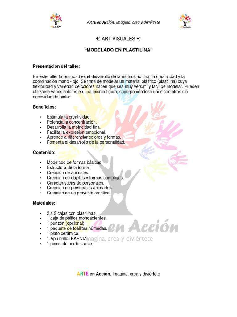 Taller Modelado en Plastilina | PDF | Relaciones personales, crianza y desarrollo personal