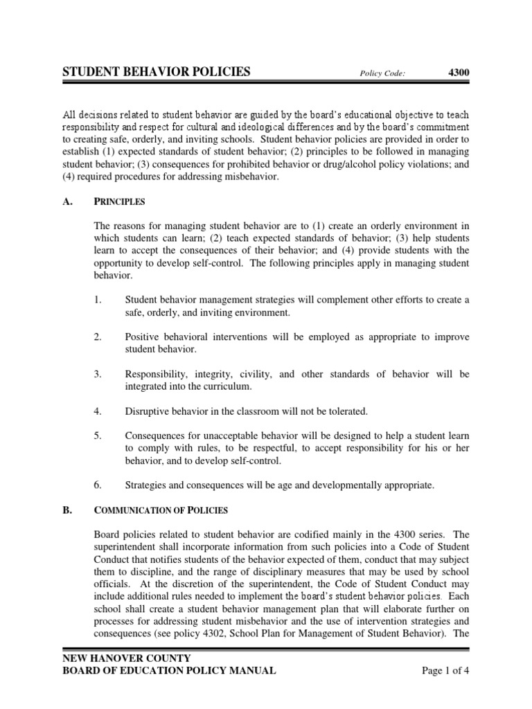 Student Behavior Policies: Rinciples | PDF | Policy | Justice