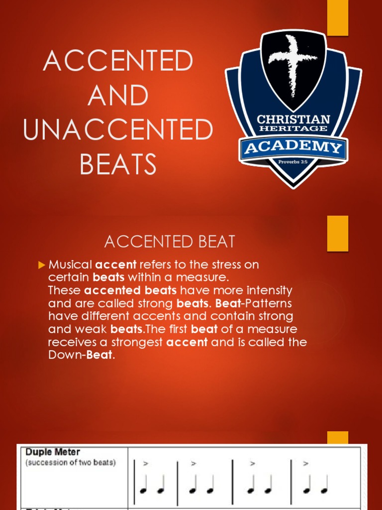 Accented and Unaccented Beats Explained | PDF