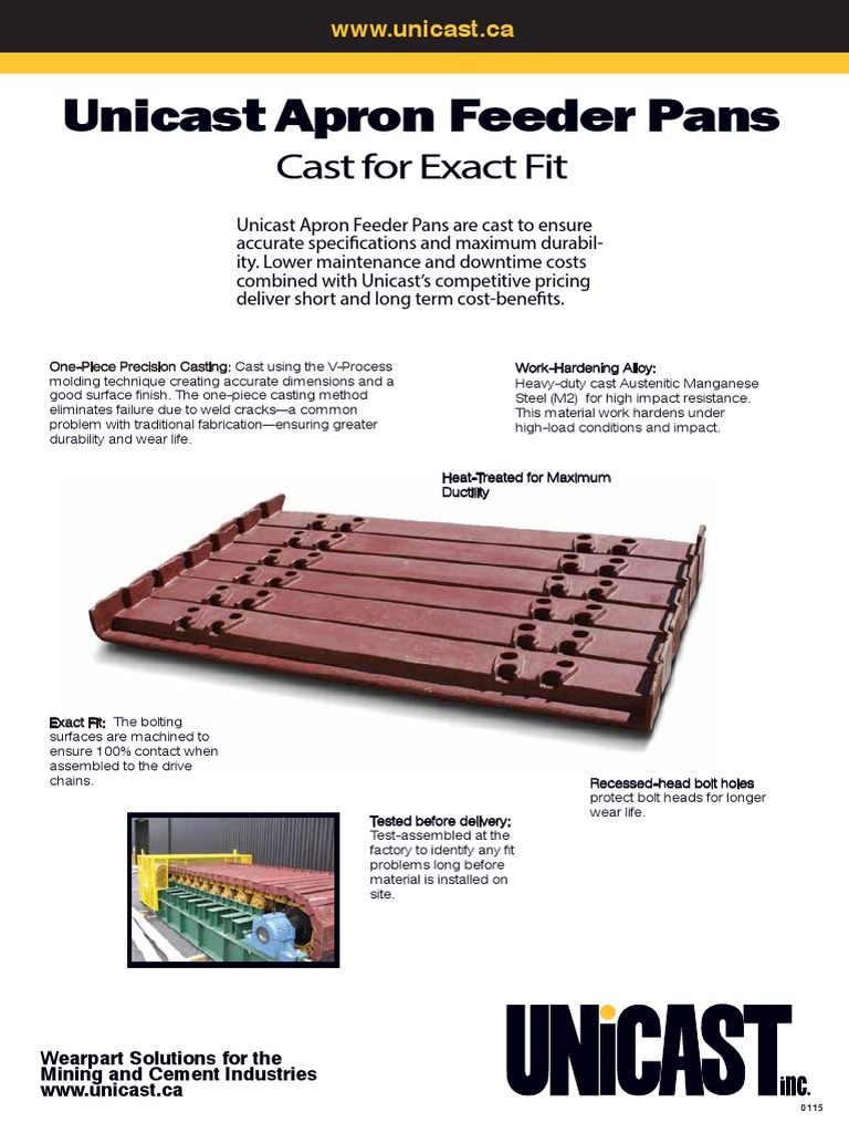 Unicast Apron Feeder Pans Guide | PDF | Heat Treating | Procedural ...