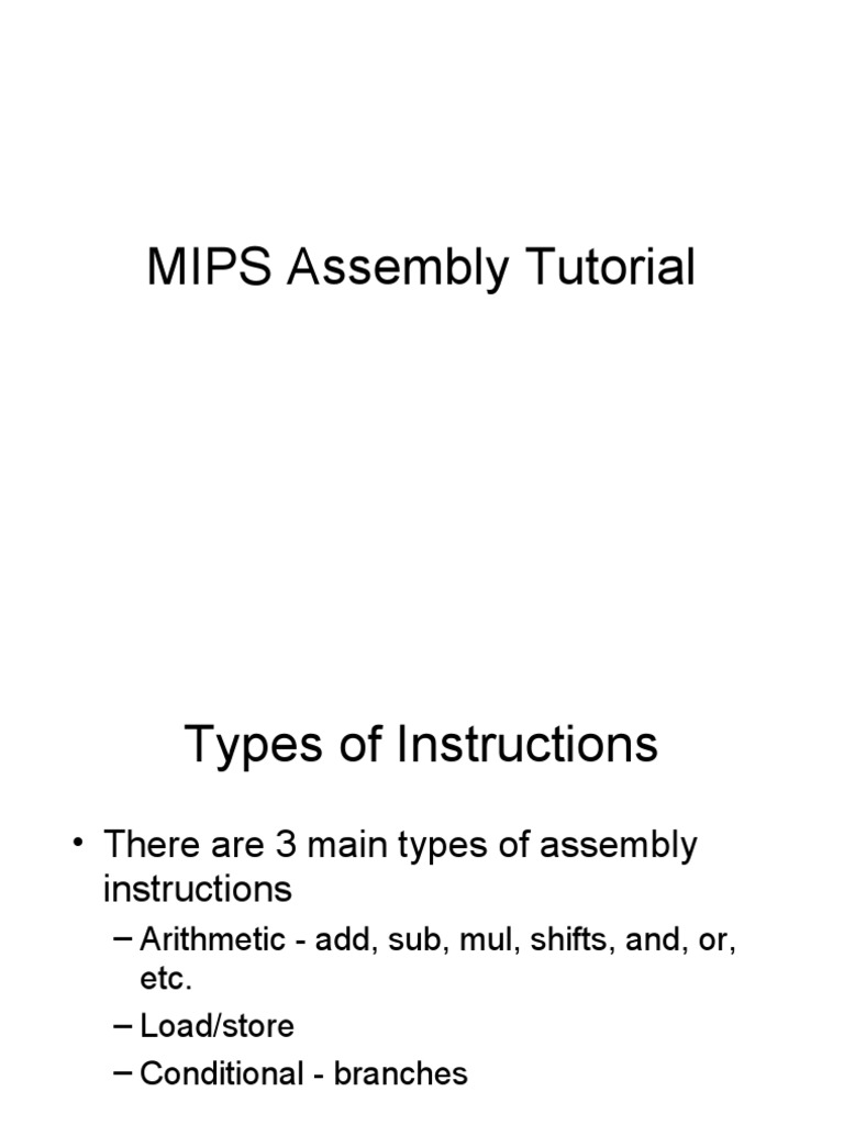 MIPS Assembly Tutorial | PDF | Central Processing Unit | Computer Data