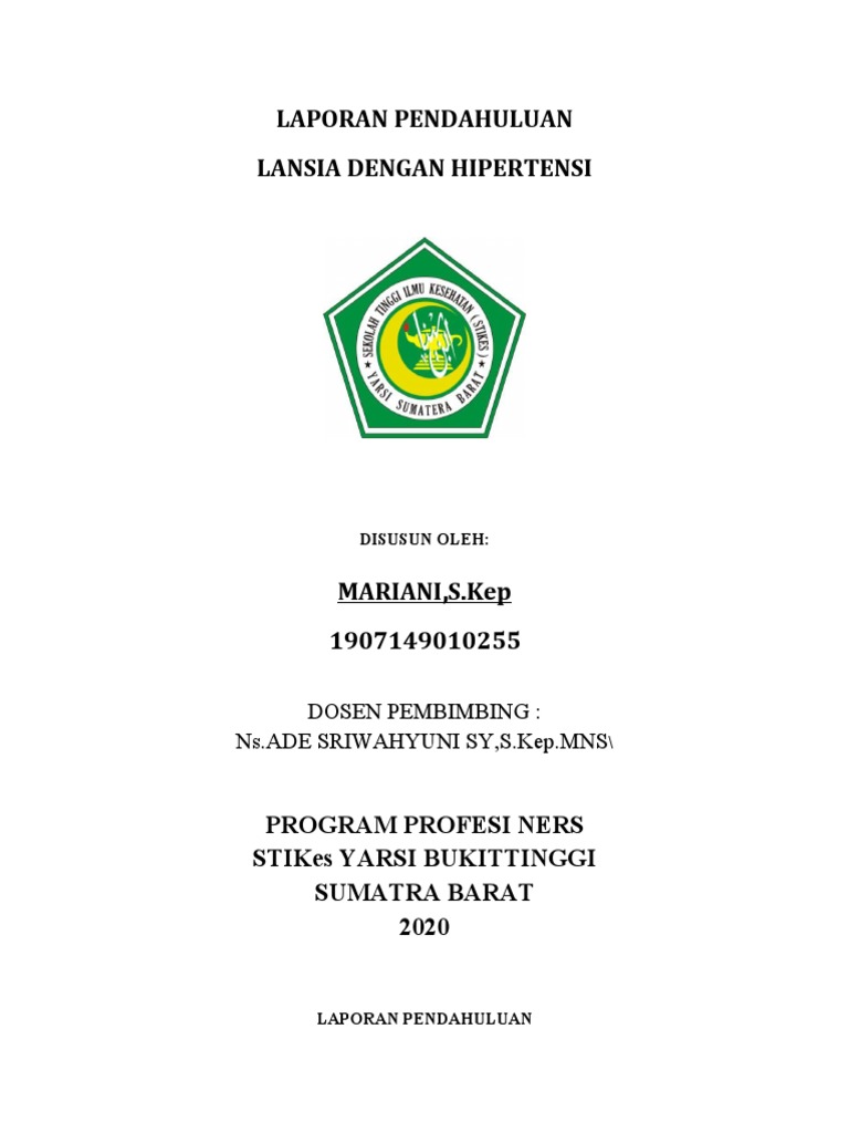 LP Hipertensi Pada Lansia | PDF | Sains & Matematika