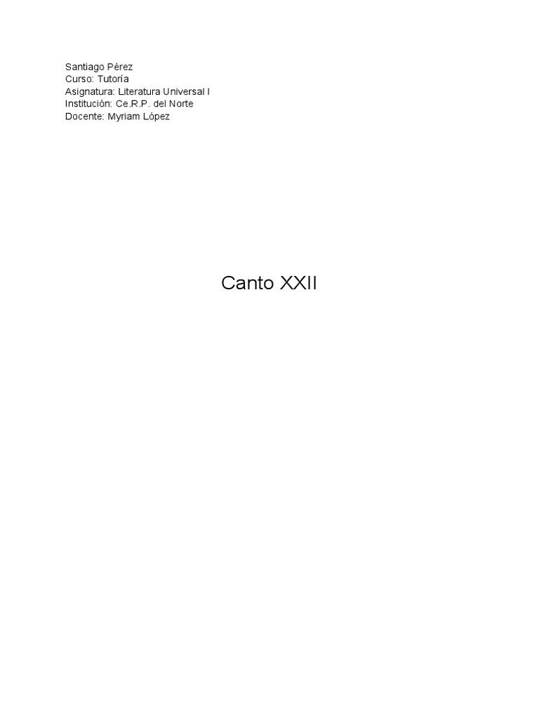 Tut. Lit. Univ. I, Canto XXII | PDF | Héctor | Aquiles