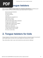 50 English Tongue Twisters for Pronunciation | PDF