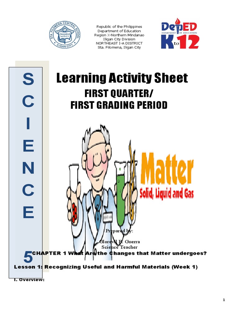 Learning Activity Sheet Science V 1st Autosaved | PDF | Solid | Liquids