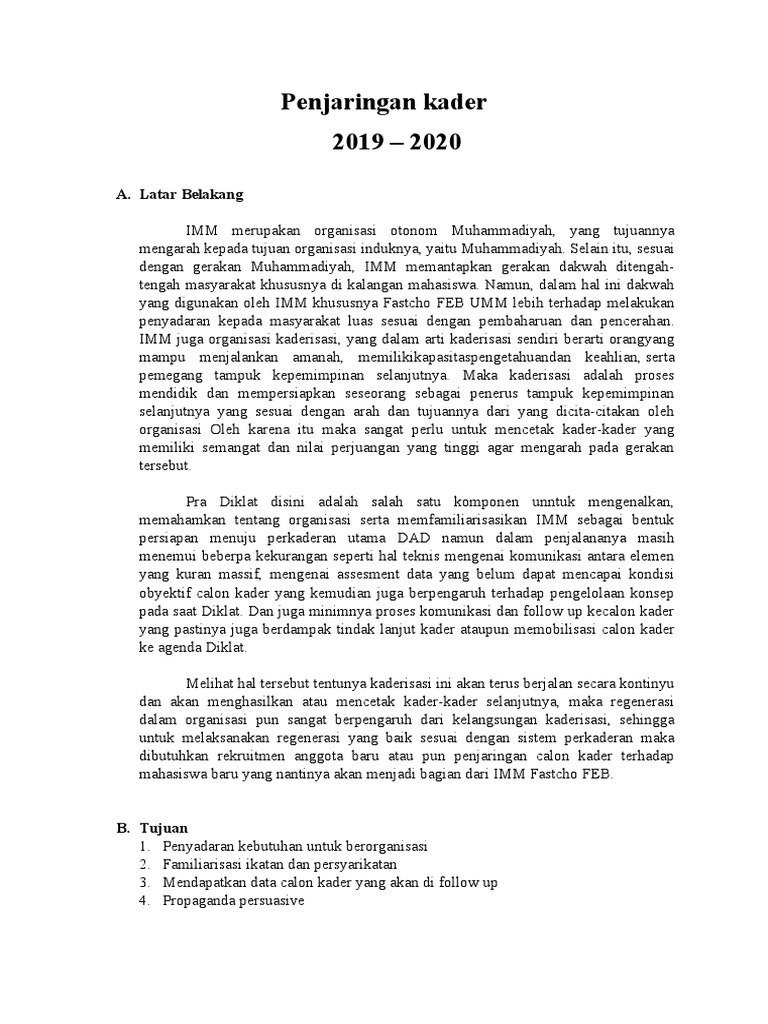 TOR Penjaringan 2019 | PDF | Bisnis | Komputer