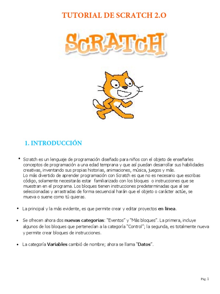 Tutorial Scratch | PDF | Scratch (lenguaje de programación) | Informática