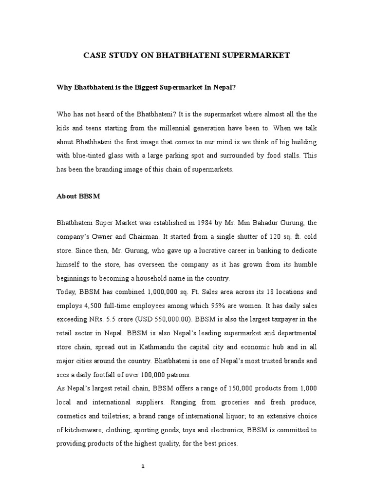 Case Study On Bhatbhateni Supermarket: Why Bhatbhateni Is The Biggest ...