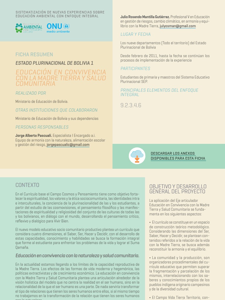 Resumen 2017 Bolivia1 | PDF | Plan de estudios | Bolivia