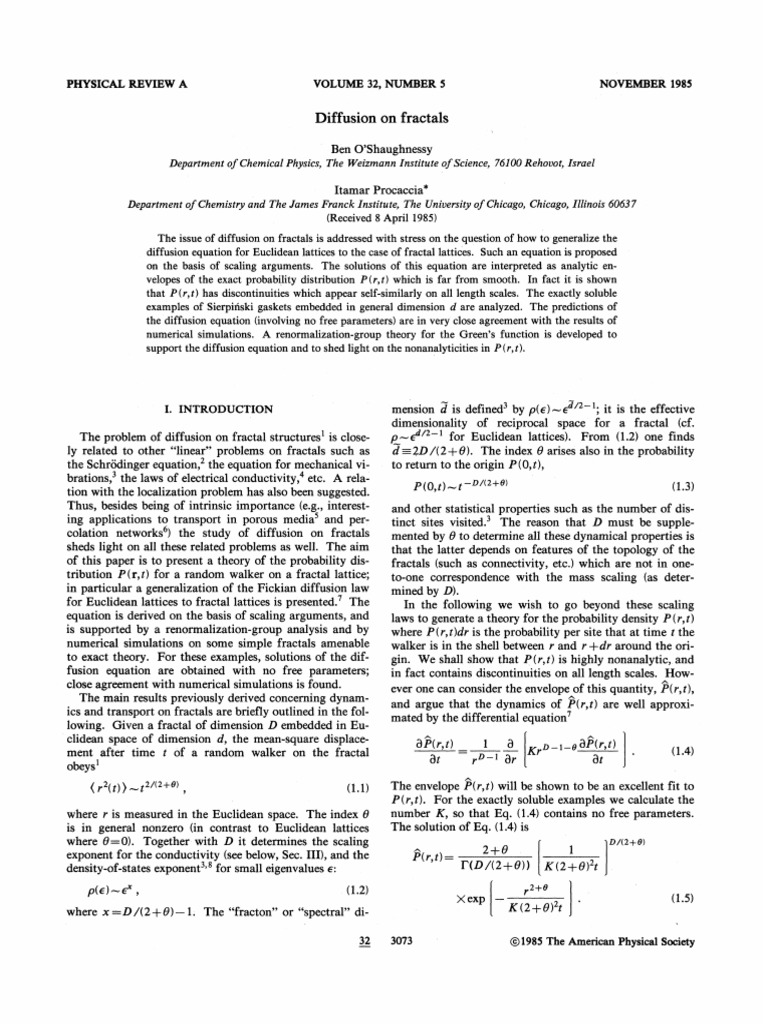 Fractals Diffusion Download Free Pdf Fractal Equations
