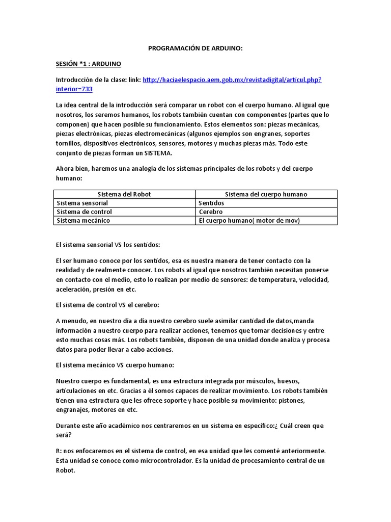 Programacion de Arduino Guia Informativa | PDF | Arduino | Robot