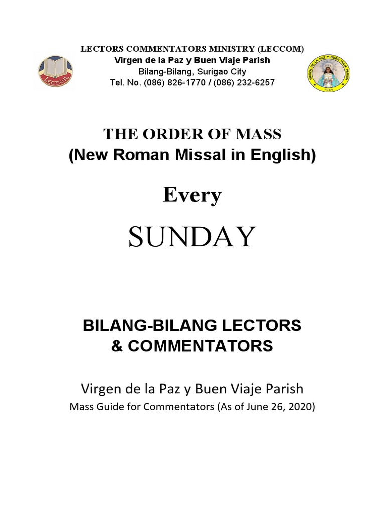The ORDER of MASS (The New Roman Missal in English) | PDF | God The ...