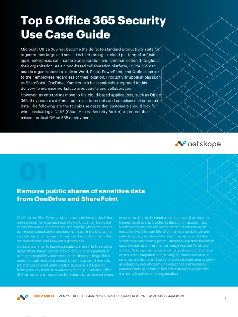 Top 6 Office 365 Security Use Case Guide | PDF | Office 365 | Cloud ...