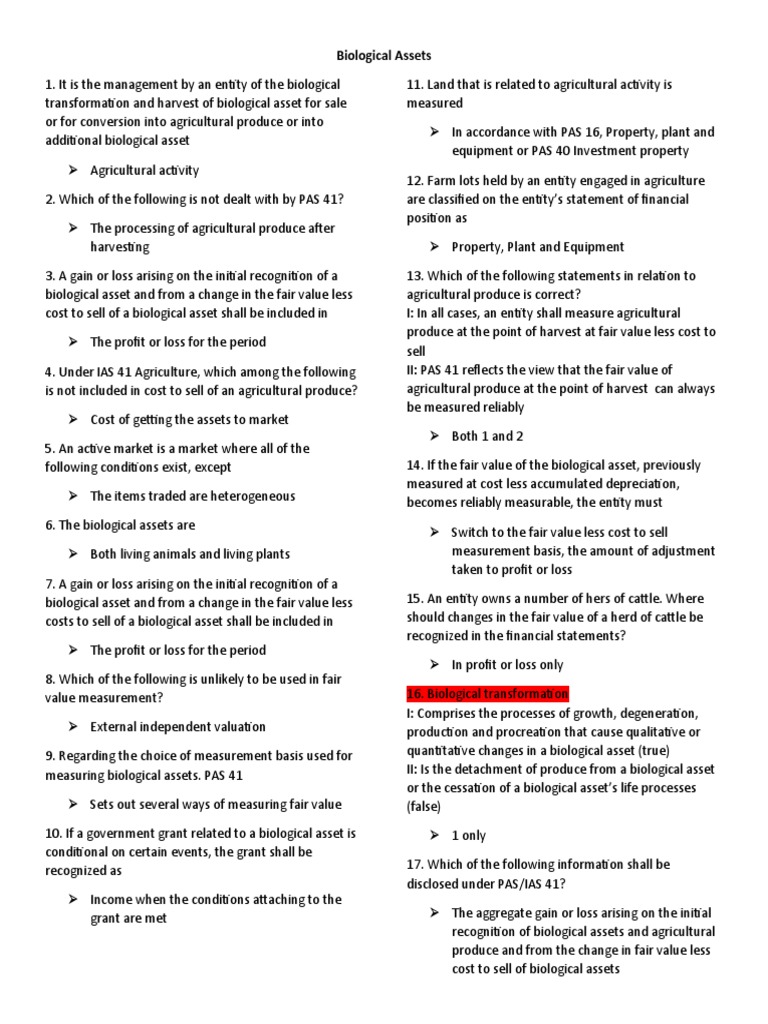 Biological Asset | PDF | Fair Value | Fixed Asset