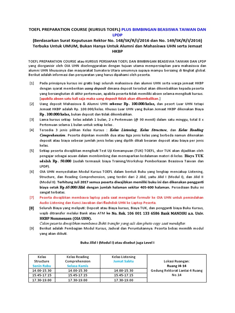 Toefl Preparation Course | PDF