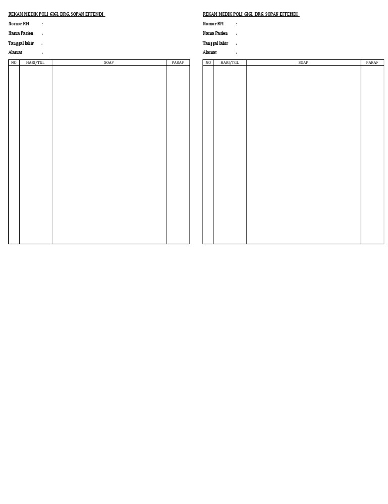 Form Rekam Medis | PDF