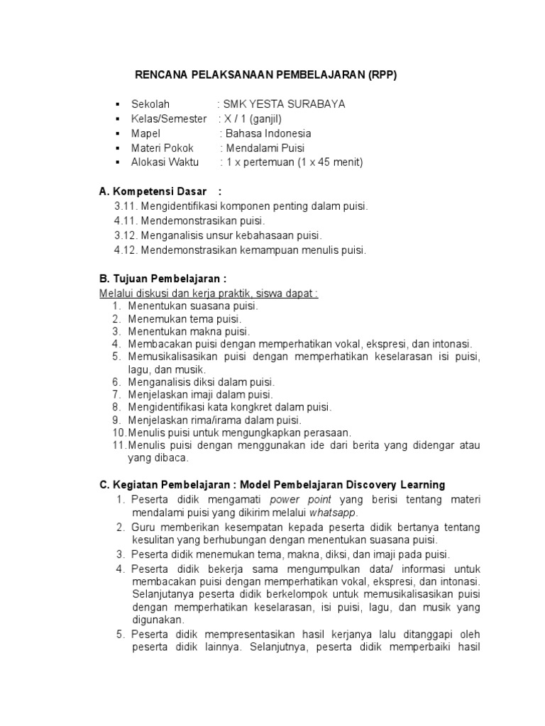 RPP New Teks Puisi | PDF